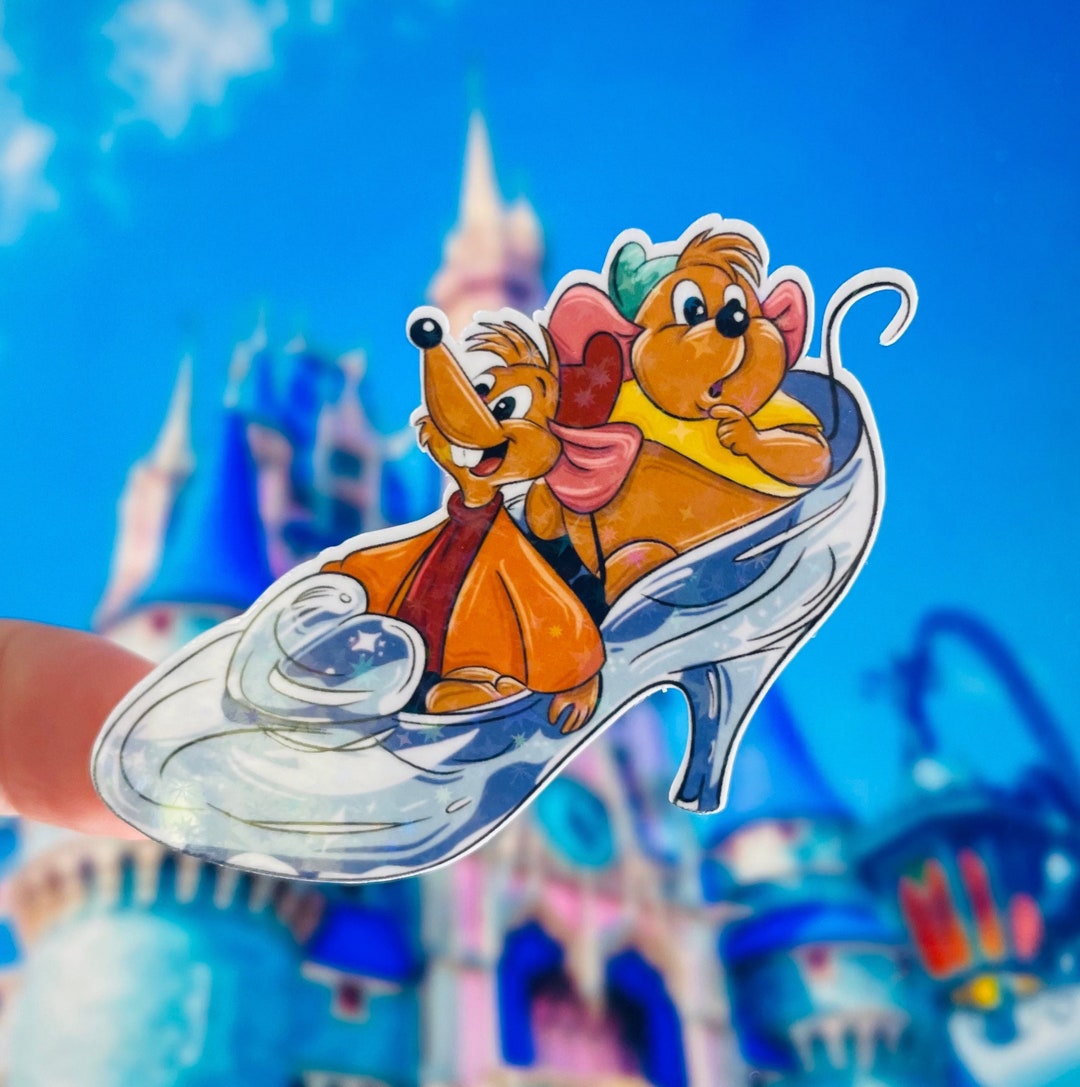Cinderella Mice Shoe/ Jaq Jaq and Gus Gus Key Sticker/ Disney Sticker ...