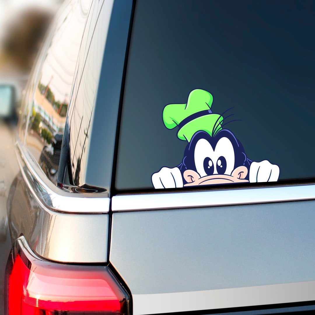 Goofy Peeker Car Decal/ Goofy Peekaboo Window Number Sticker/ Disney ...