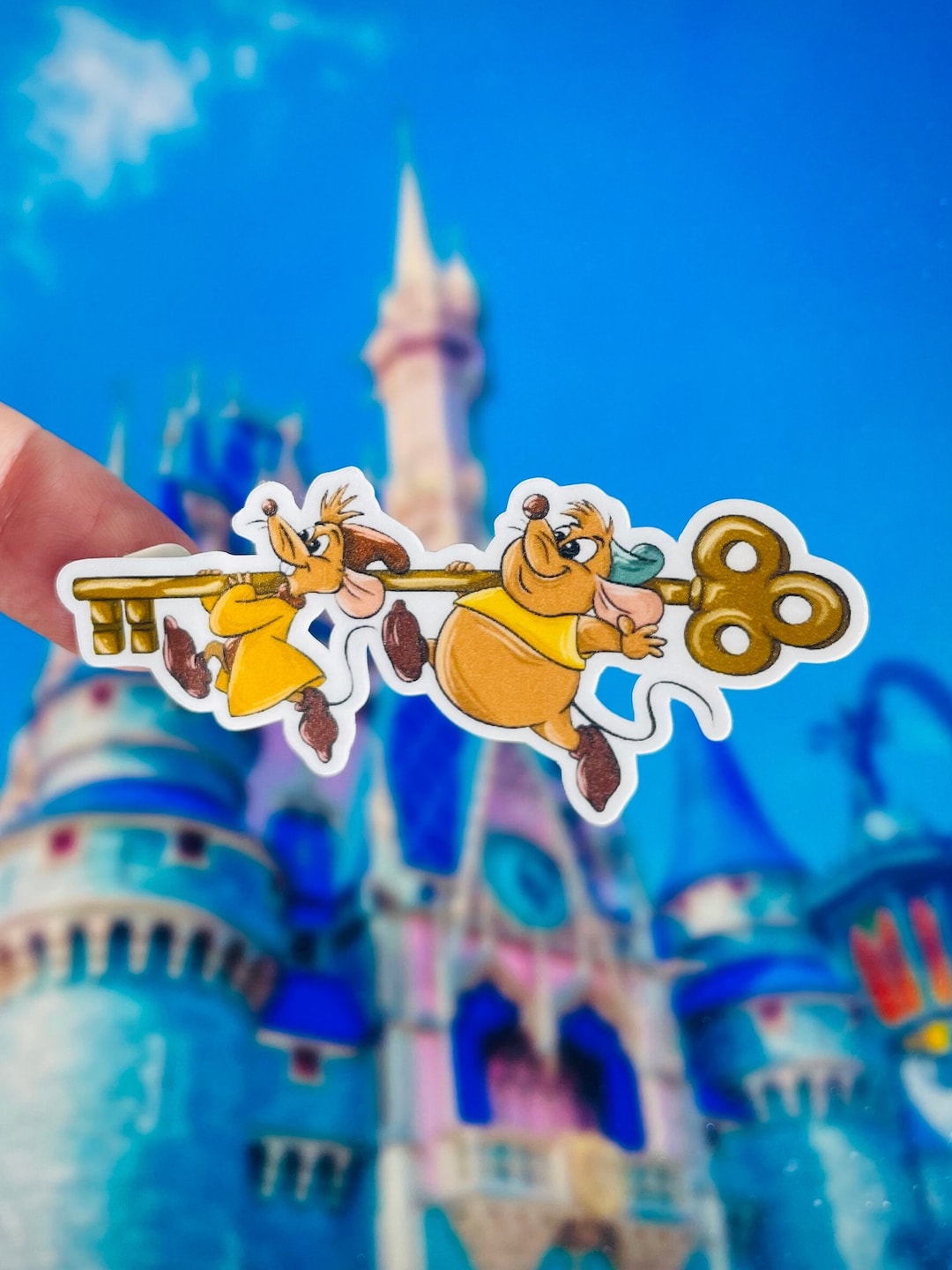 Jaq Jaq and Gus Gus Key Sticker/ Disney Sticker/ Cinderella Laptop ...