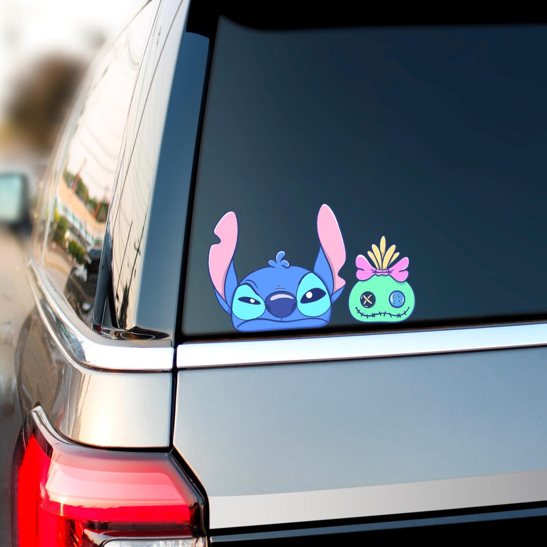Stitch and Scrump Peeker Car Decal/peekaboo Window Sticker/ Disney ...