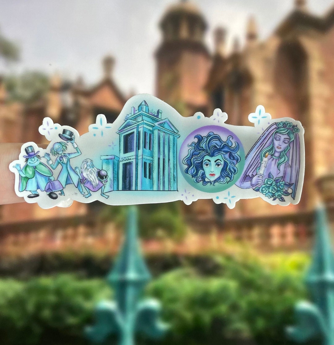 Haunted Mansion Landmarks Laptop Sticker/ Haunted Mansion Sticker/ Grim ...