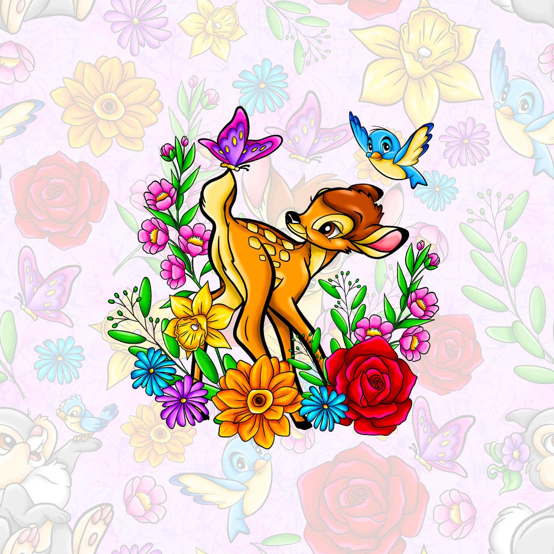 Bambi Sticker, Bambi Butterfly Sticker, Cute Bambi Sticker, Disney ...