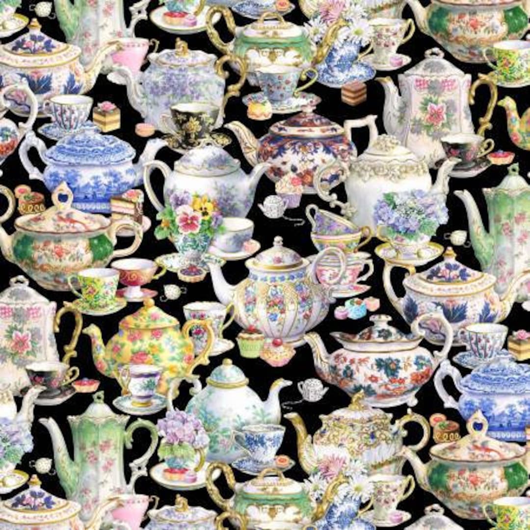 Fancy Tea 34000E Black by Carol Wilson for Elizabeth's Studio. Tea Pots ...