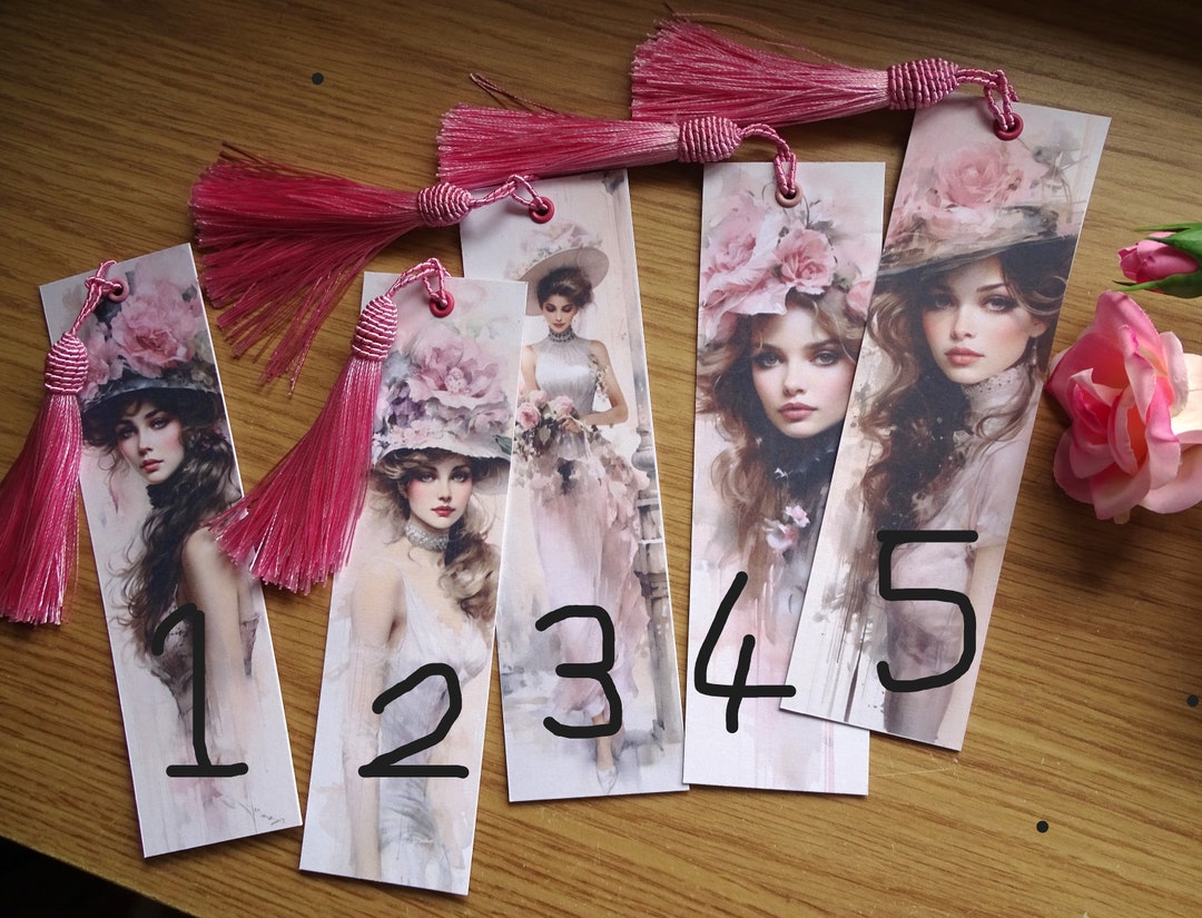 Elegant Lady Bookmarks, Handmade Bookmarks, Gift for Female Reader ...