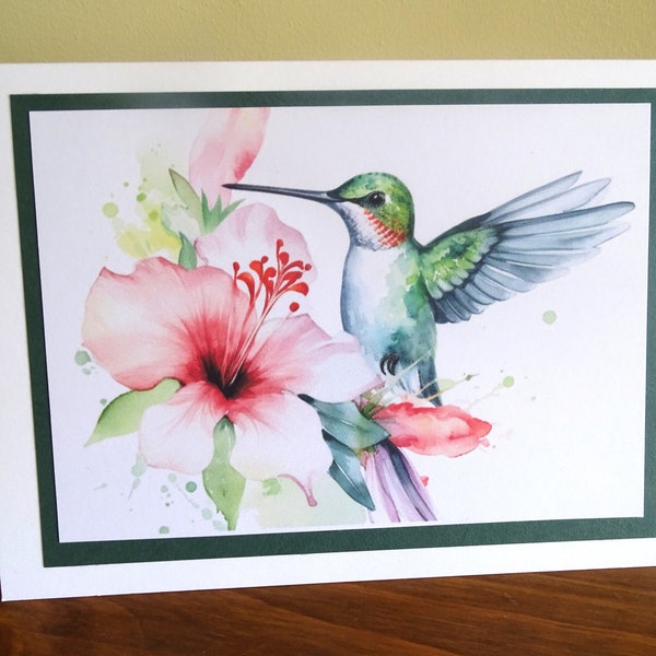 Hummingbird Card - Etsy