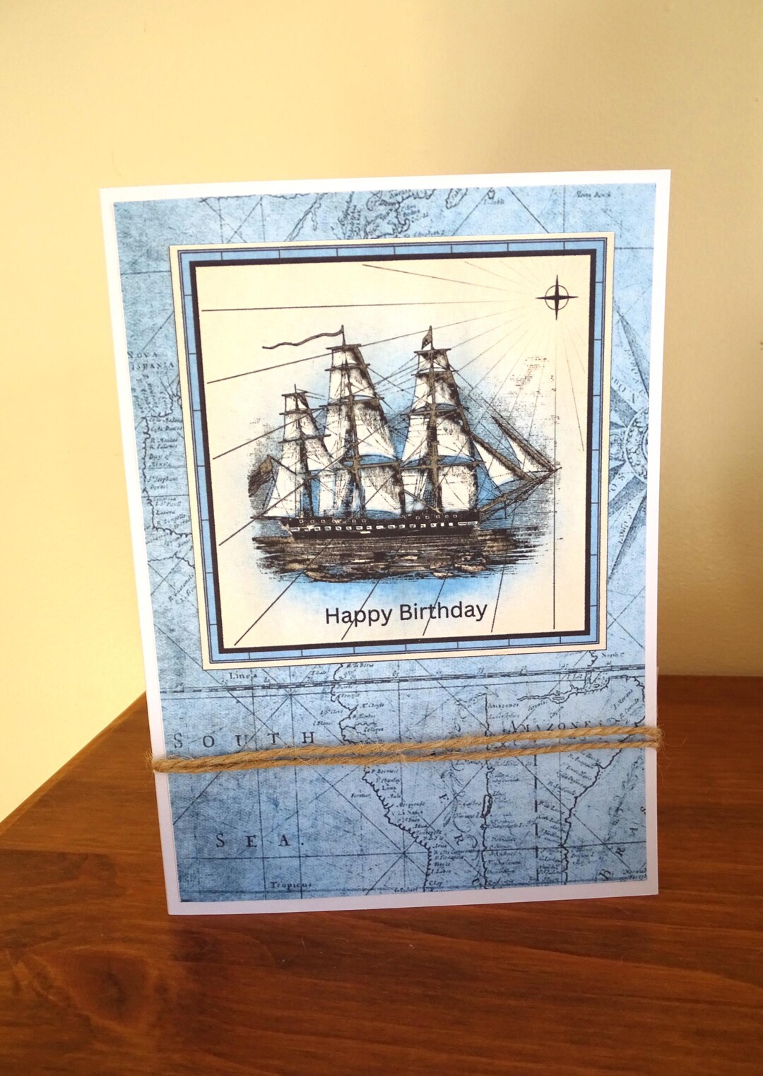 Nautical Birthday Card, Birthday Card for Male, Men's Cards, Ship Card ...