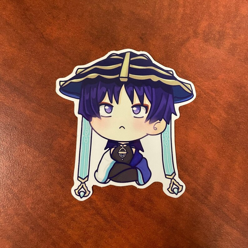 Scaramouche Chibi Sticker | Genshin Impact Wanderer Vinyl | Aesthetic ...