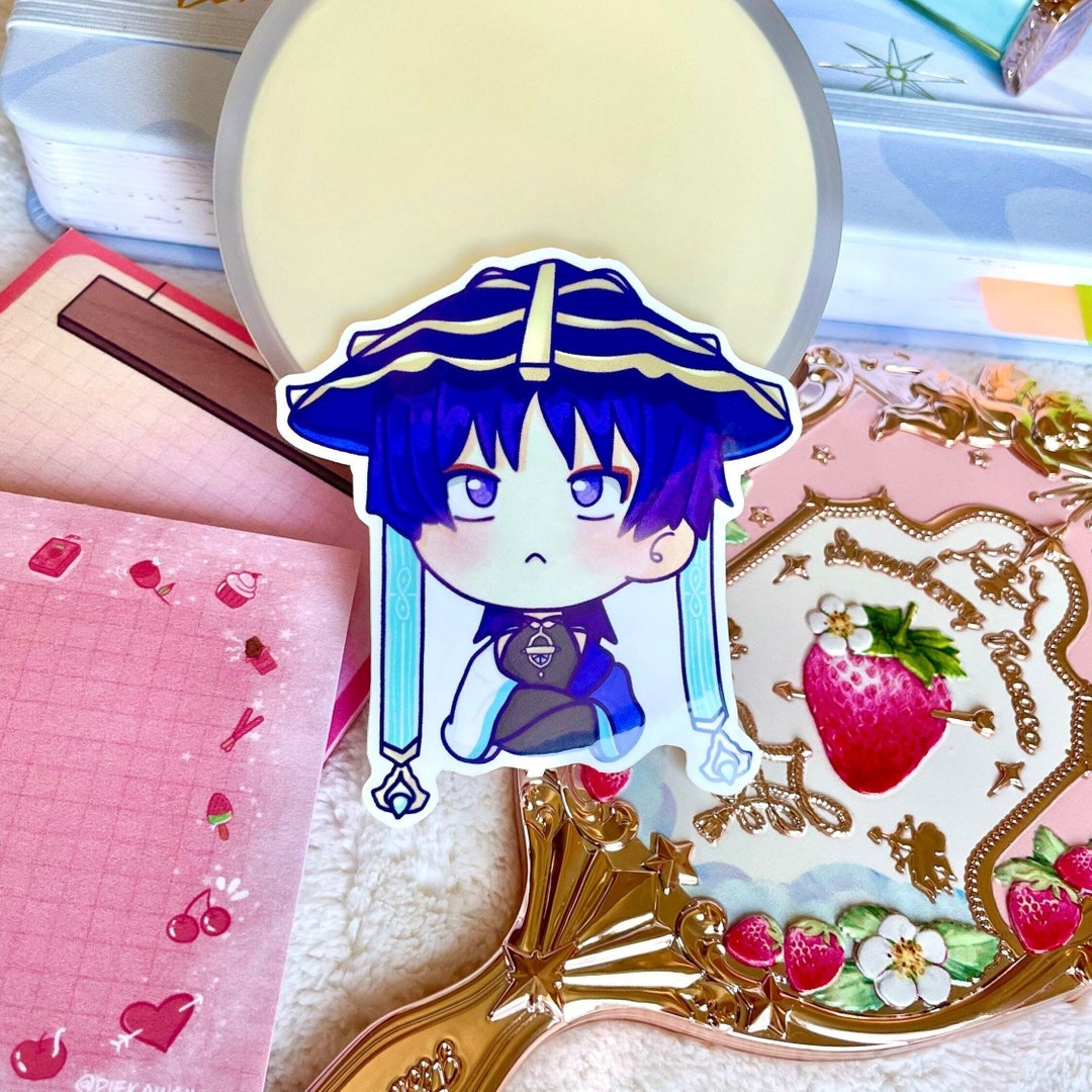 Scaramouche Chibi Sticker | Genshin Impact Wanderer Vinyl | Aesthetic ...
