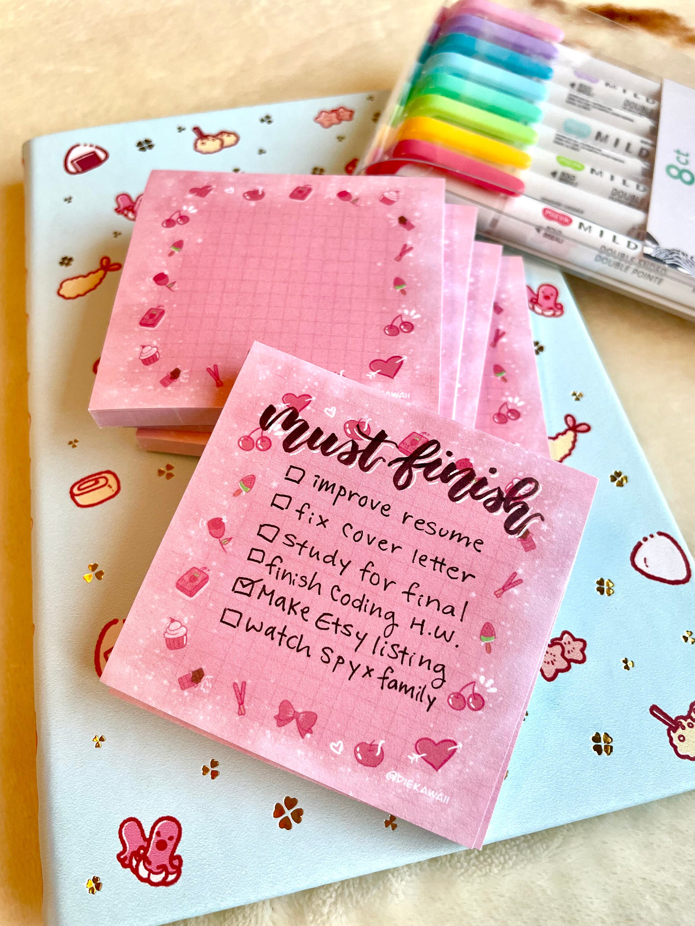 Pink N' Sweet Post It Notes | Kawaii Food, Candy & Dessert Sticky Notes ...