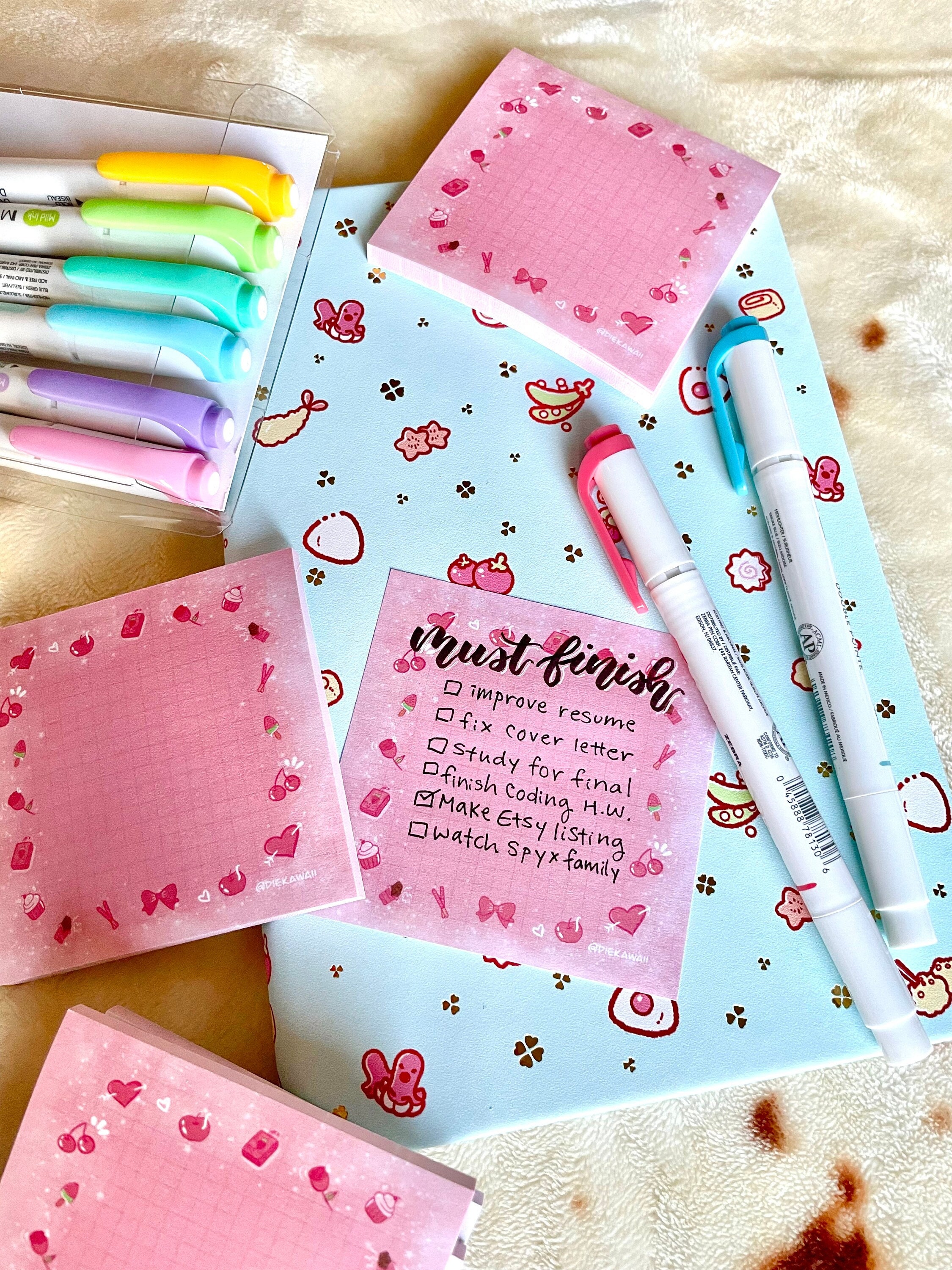 Pink N' Sweet Post It Notes | Kawaii Food, Candy & Dessert Sticky Notes ...