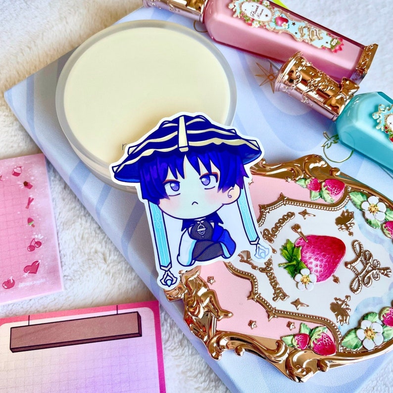 Scaramouche Chibi Sticker | Genshin Impact Wanderer Vinyl | Aesthetic ...