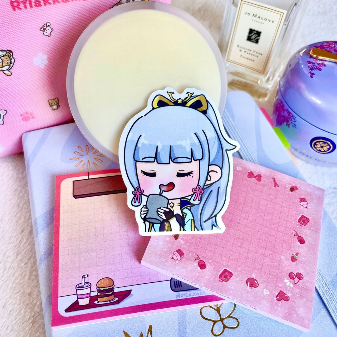 Kamisato Ayaka Sticker Genshin Impact Chibi Vinyl Aesthetic Stationery ...