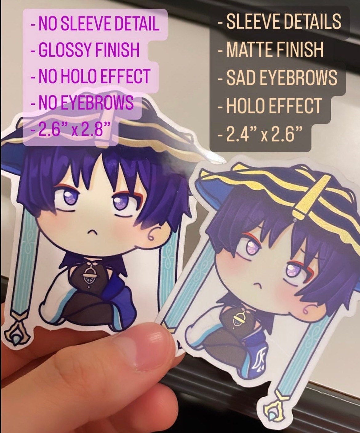 Scaramouche Chibi Sticker | Genshin Impact Wanderer Vinyl | Aesthetic ...