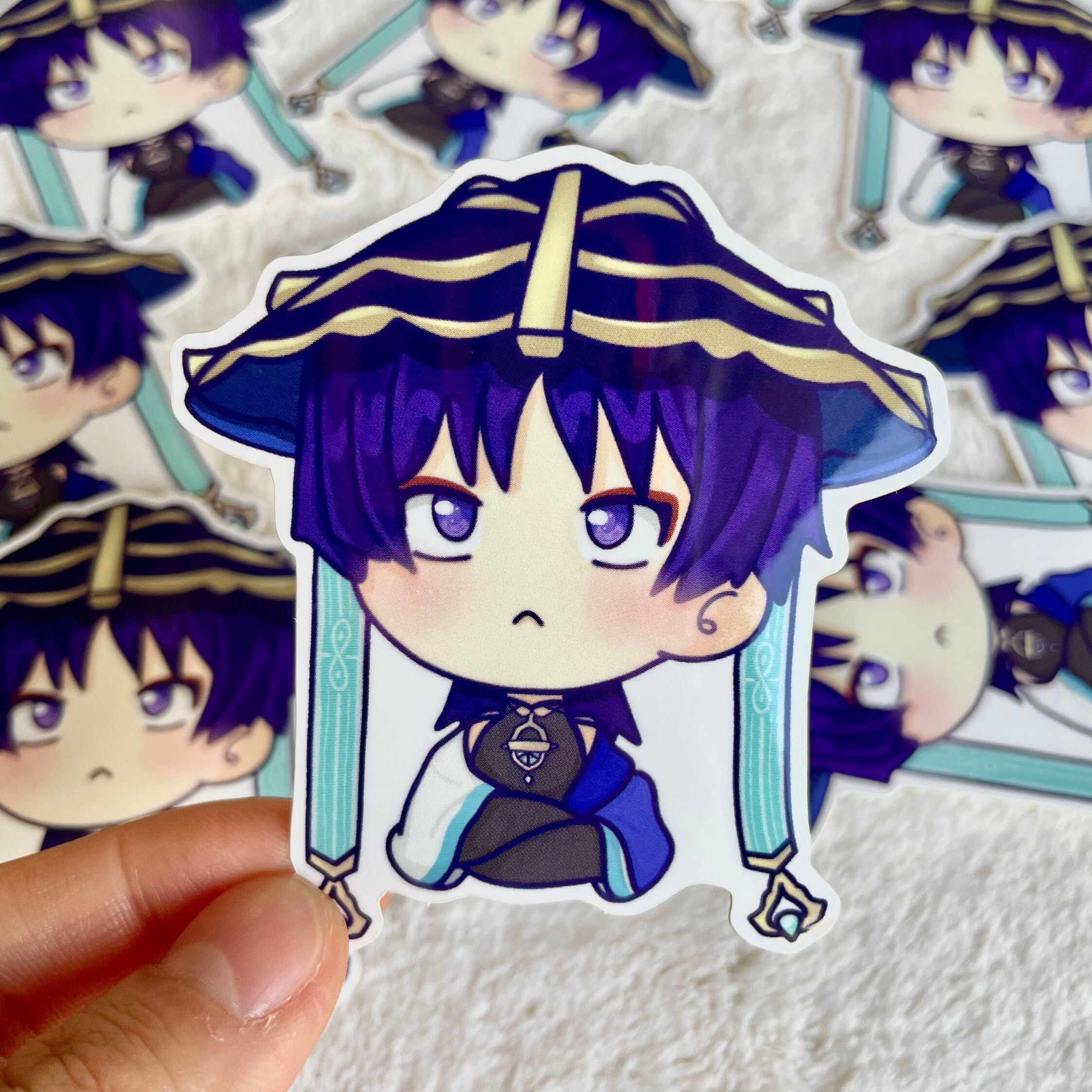 Scaramouche Chibi Sticker | Genshin Impact Wanderer Vinyl | Aesthetic ...