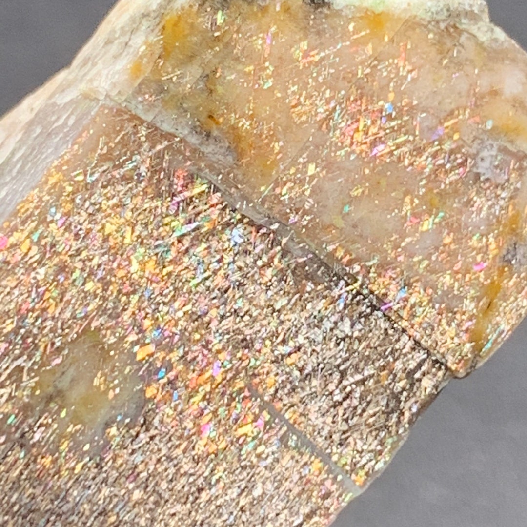 19.1gram Natural Rainbow Lattice Sunstone Chunky Gemstone Specimen From ...