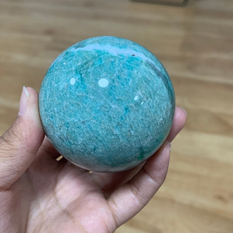 Natural Green Amazonite Gems Crystal Sphere With Shiny-18 - Etsy