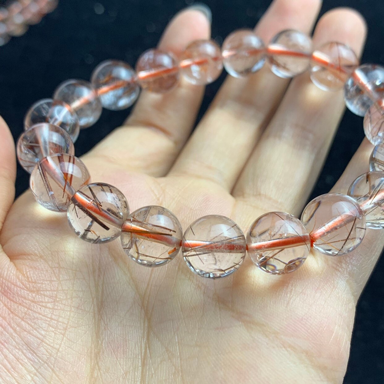 Natural Red Hair Rutilated Quartz Crystal Round Beads - Etsy