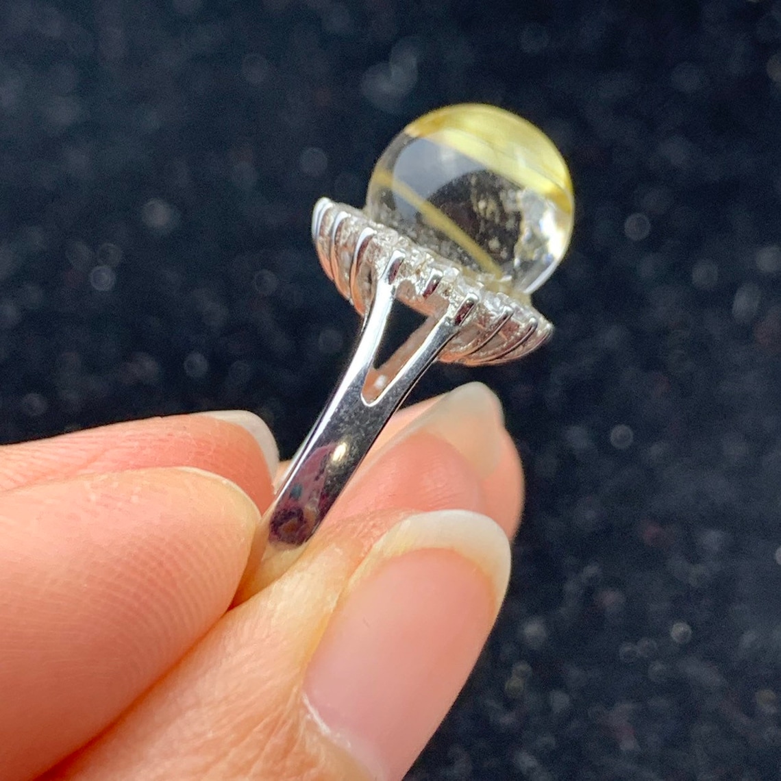 Natural Golden Titanium Rutilated Quartz Crystal Silver Woman | Etsy