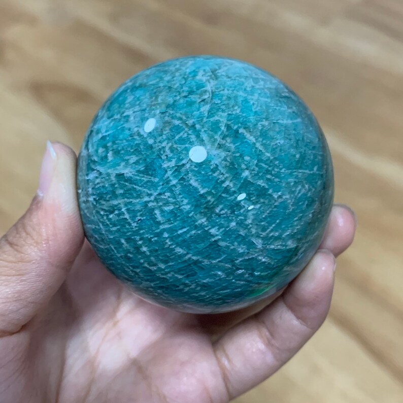 Natural Green Amazonite Gems Crystal Sphere With Shiny-42 - Etsy