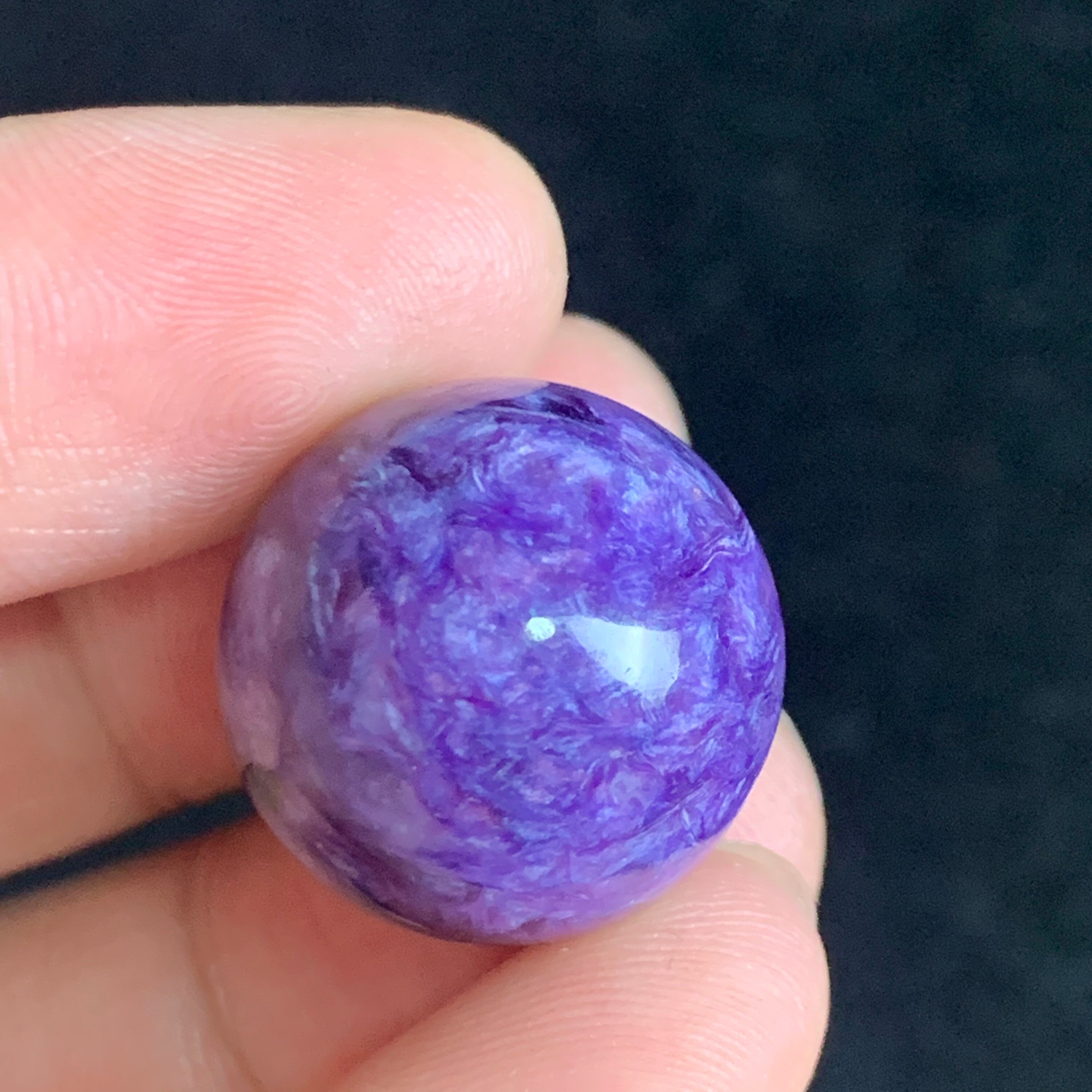19 mm natural purple Charoite sphere gemstone-34 | Etsy
