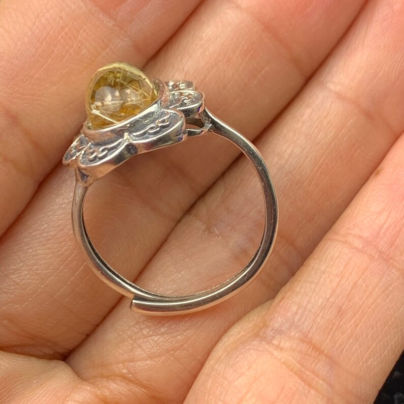 Natural Golden Titanium Rutilated Quartz Crystal Silver Woman - Etsy