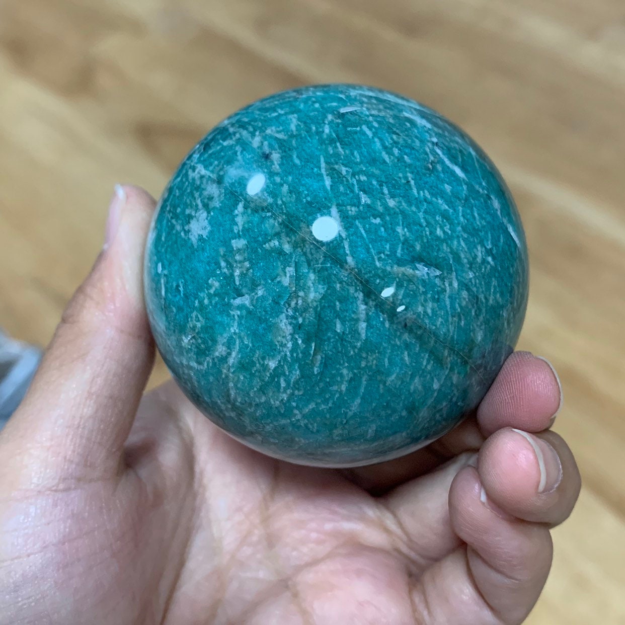 Natural Green Amazonite Gems Crystal Sphere With Shiny-42 - Etsy