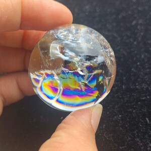 Rainbow32 Mm Natural Rainbow Quartz Crystal Sphere Ball Crystal Healing ...