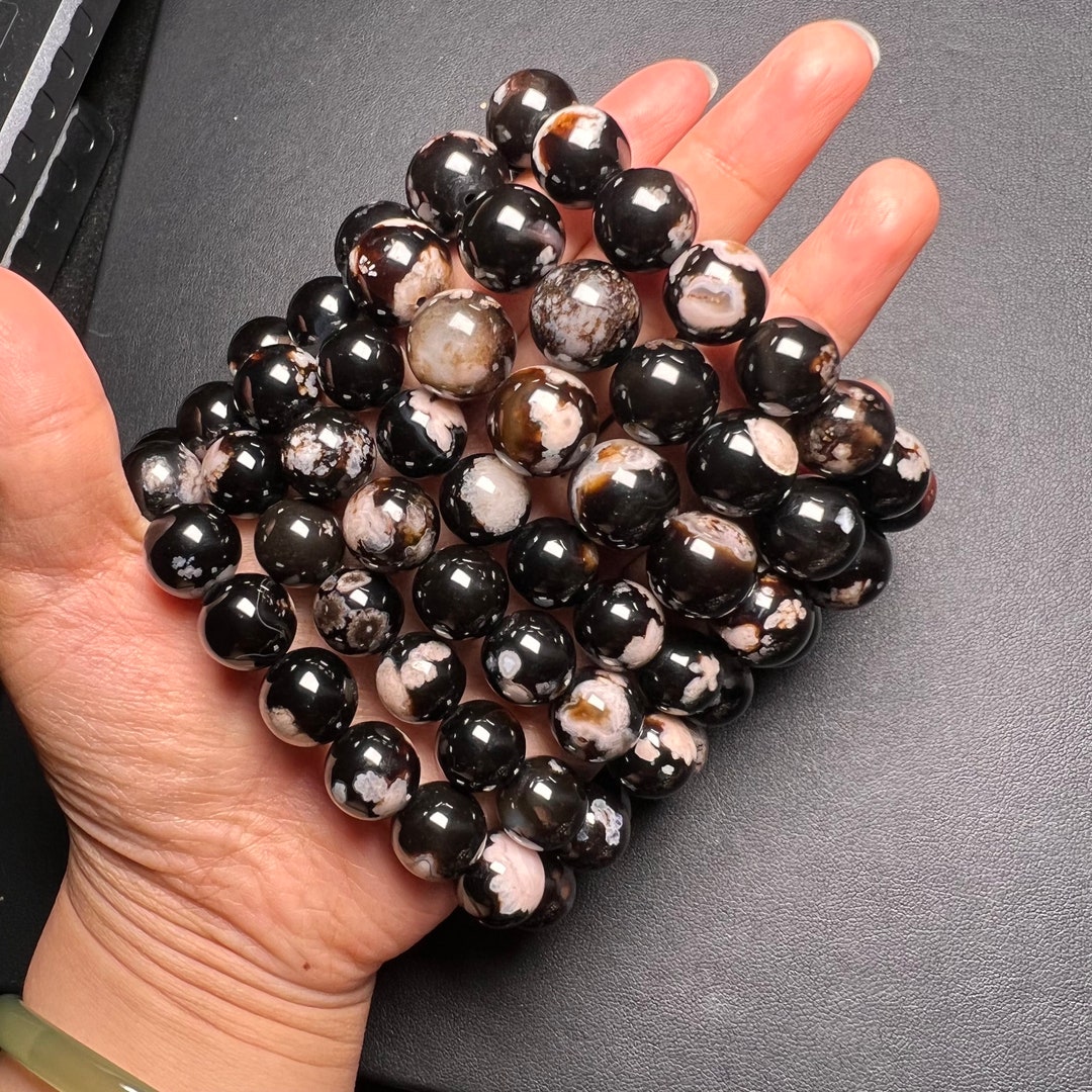 Wholesale7pcs High Quality Black Flower Agate Crystal - Etsy