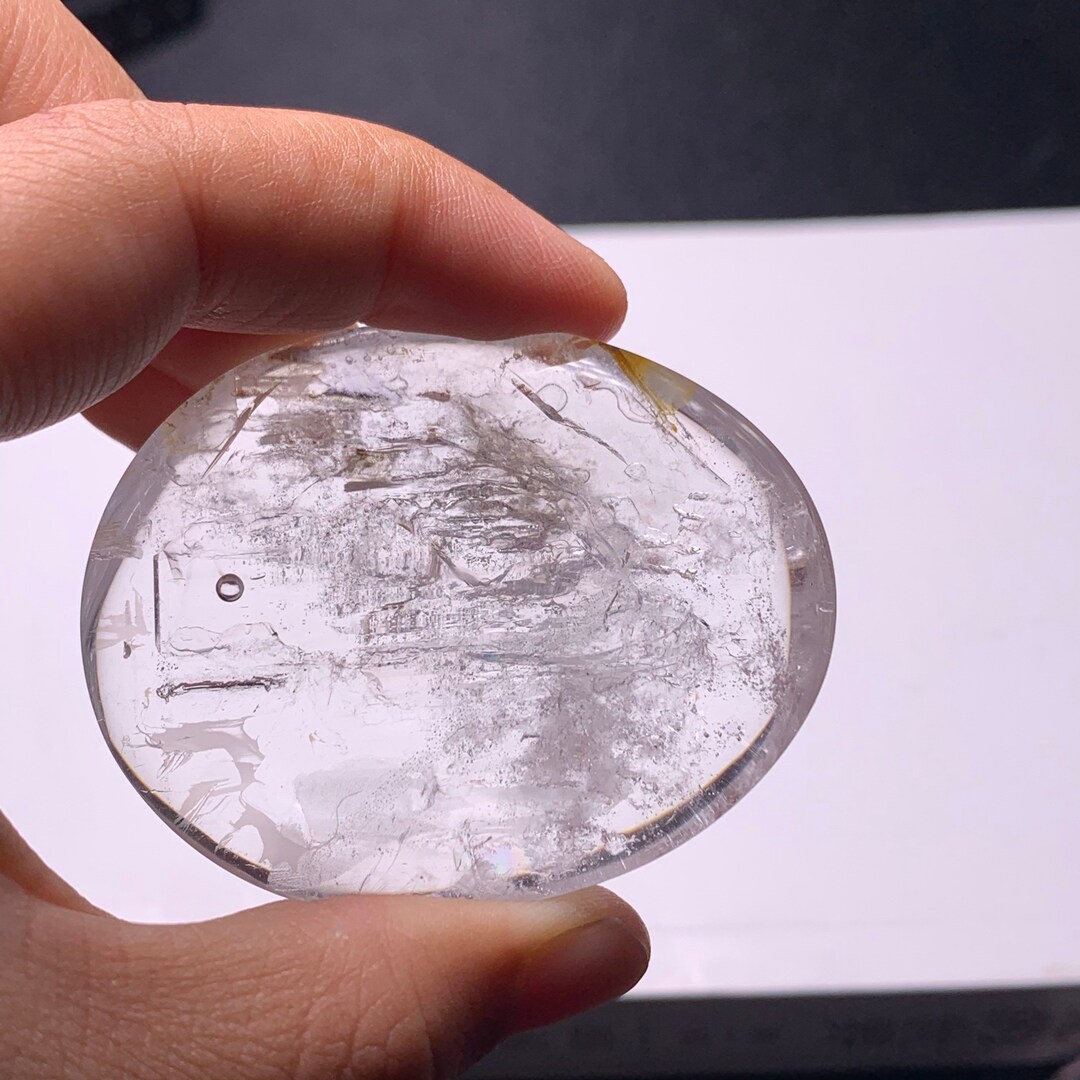 Natural Clear Quartz Enhydro Quartz Palm Healing Quartz Crystal - Etsy ...