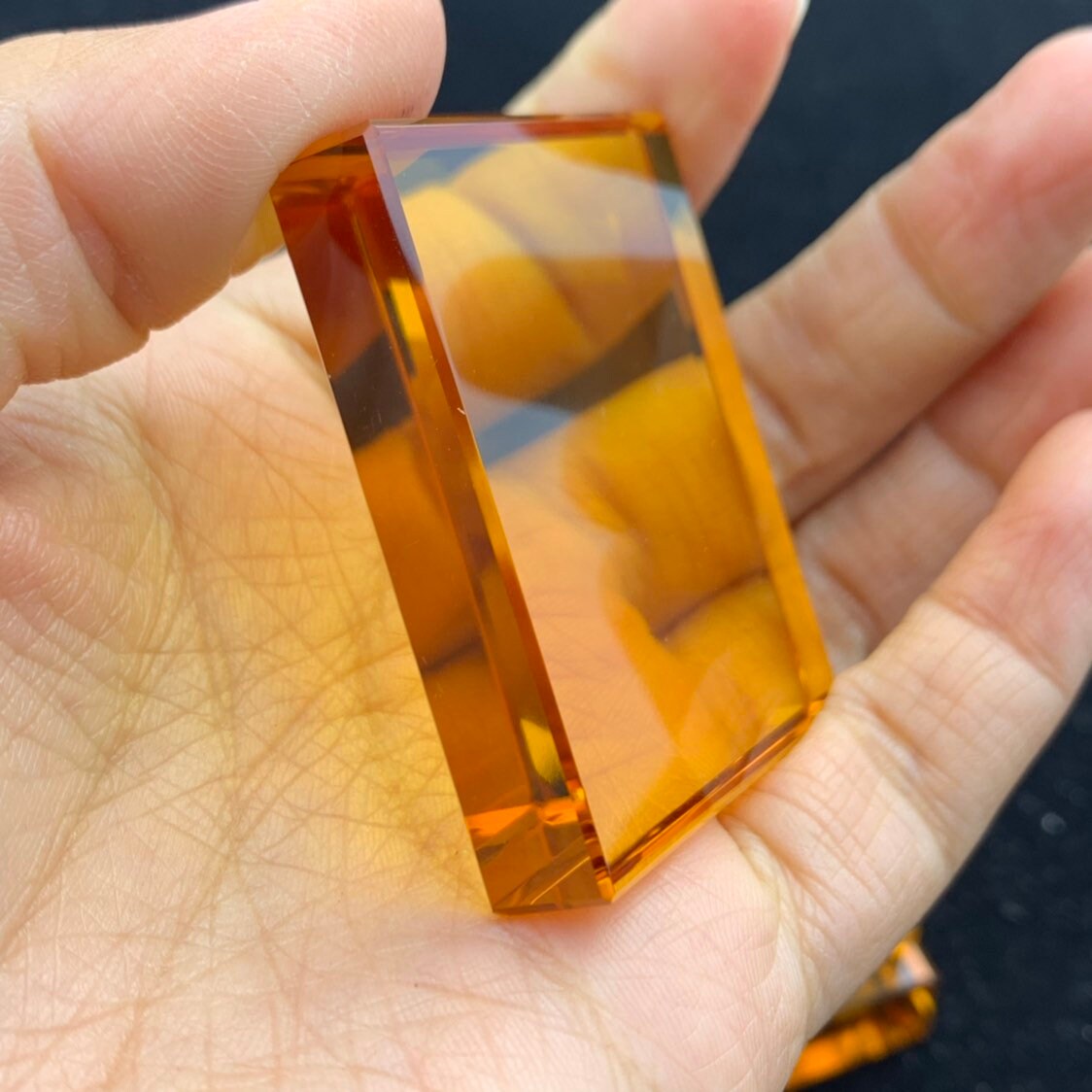 34 G Orange Synthetic Quartz Crystal Square Card Specimen - Etsy