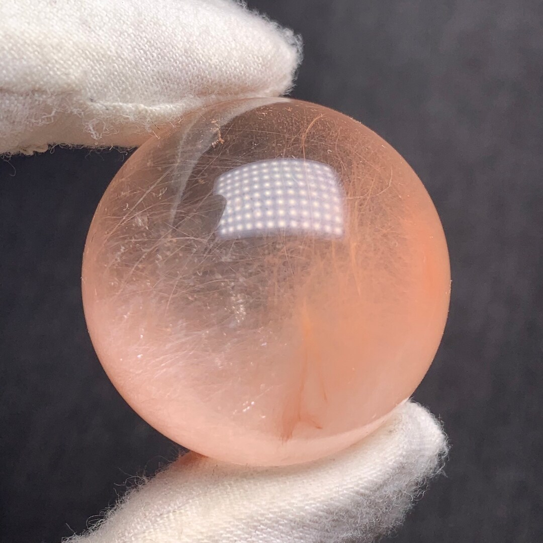 32mm Natural Pink Amphibole Quartz Rutilated Quartz Sphere - Etsy