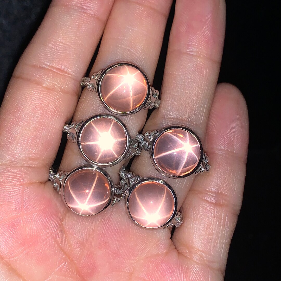 1pcs High Quality！natural Strong Star Light Rose Quartz Crystal Round ...