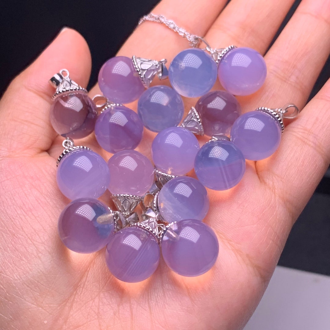 3-4g Natural Purple Lavender Quartz Crystal 12mm Mini Spheres Sterling ...