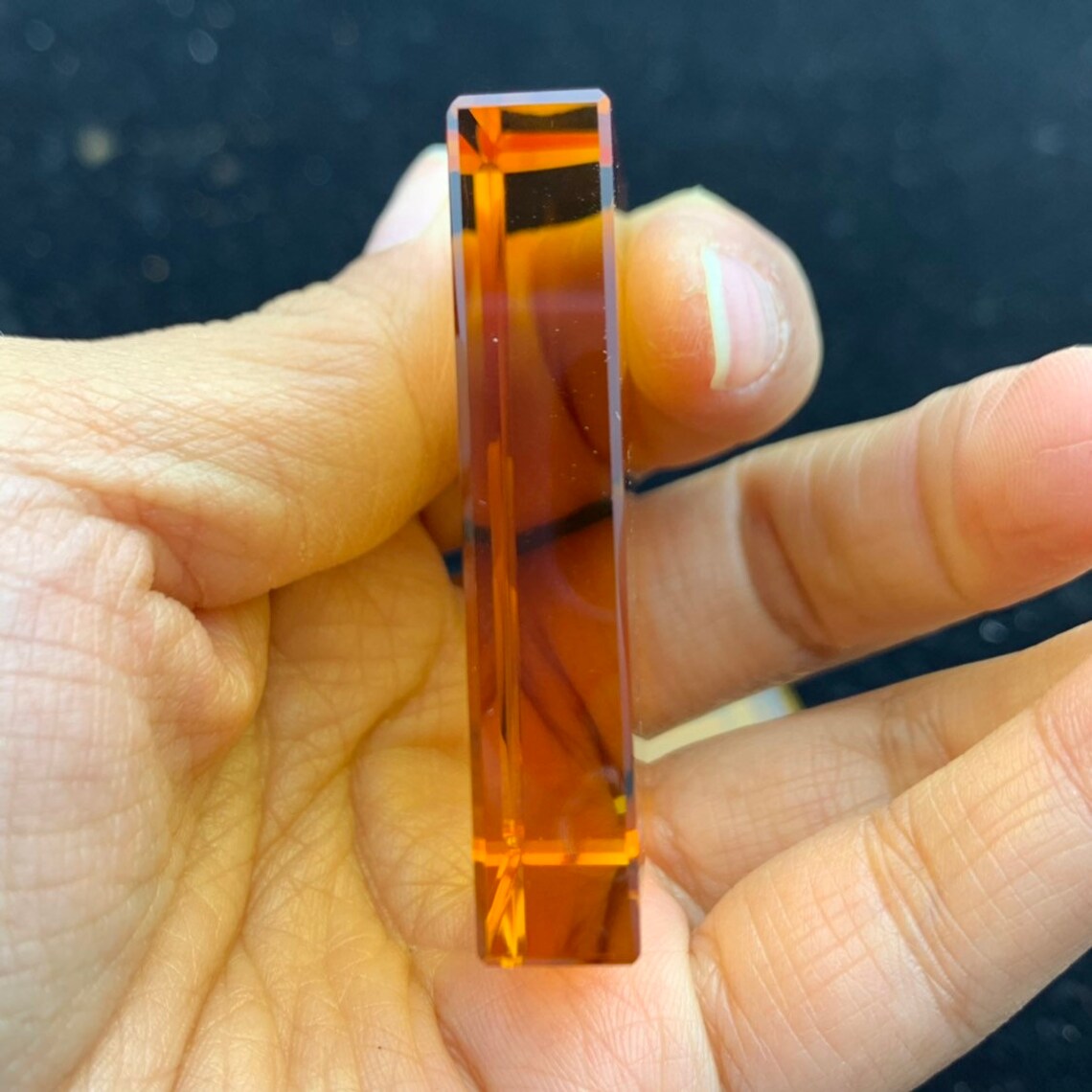 34 G Orange Synthetic Quartz Crystal Square Card Specimen - Etsy