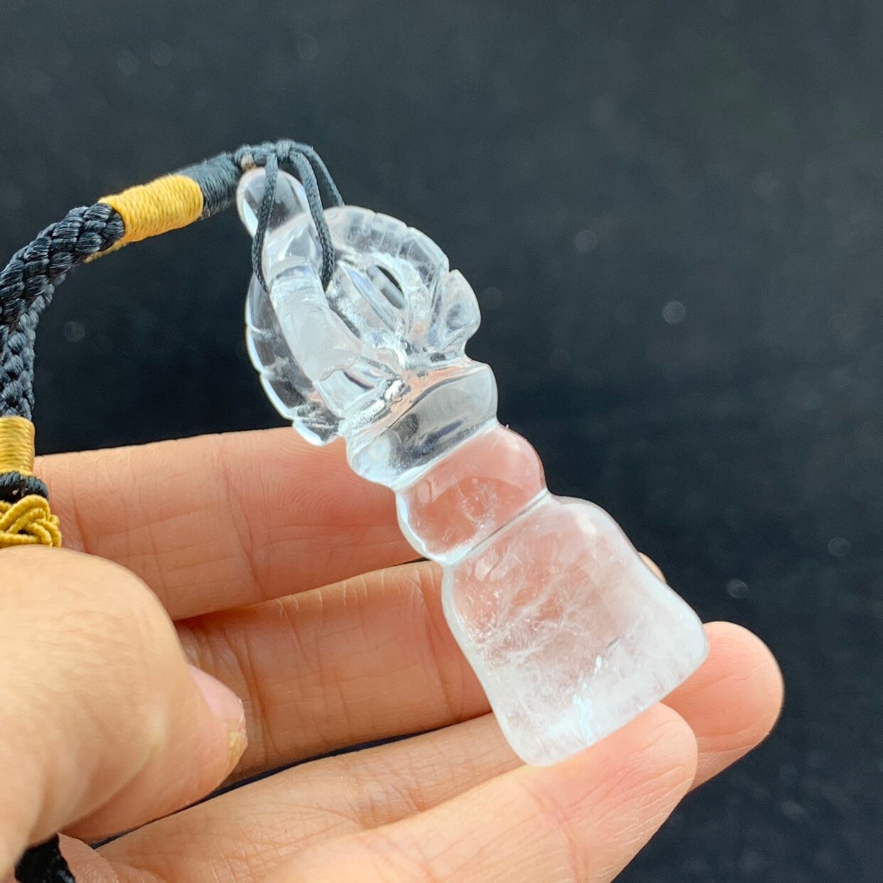 Natural Clear Quartz Crystal Amulet VAJRA Dorje Bell Pendant - Etsy