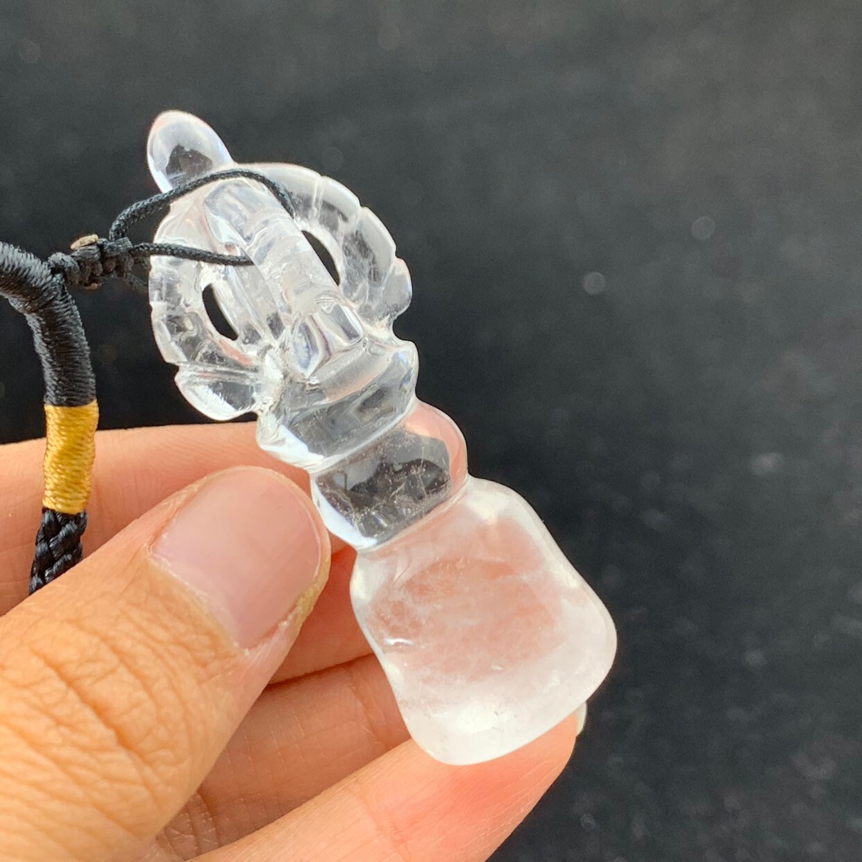 Natural Clear Quartz Crystal Amulet VAJRA Dorje Bell Pendant - Etsy