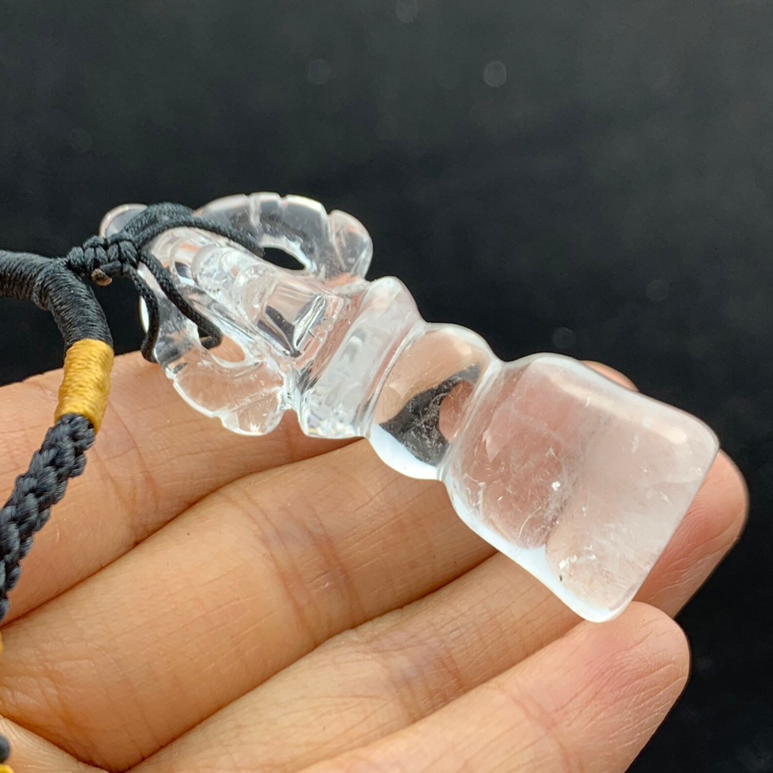Natural Clear Quartz Crystal Amulet VAJRA Dorje Bell Pendant - Etsy