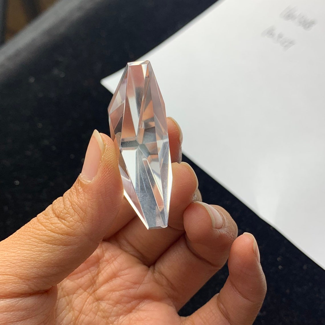 Natural Clear Quartz Crystal Triangle 3D Hexagon Star of David | Etsy