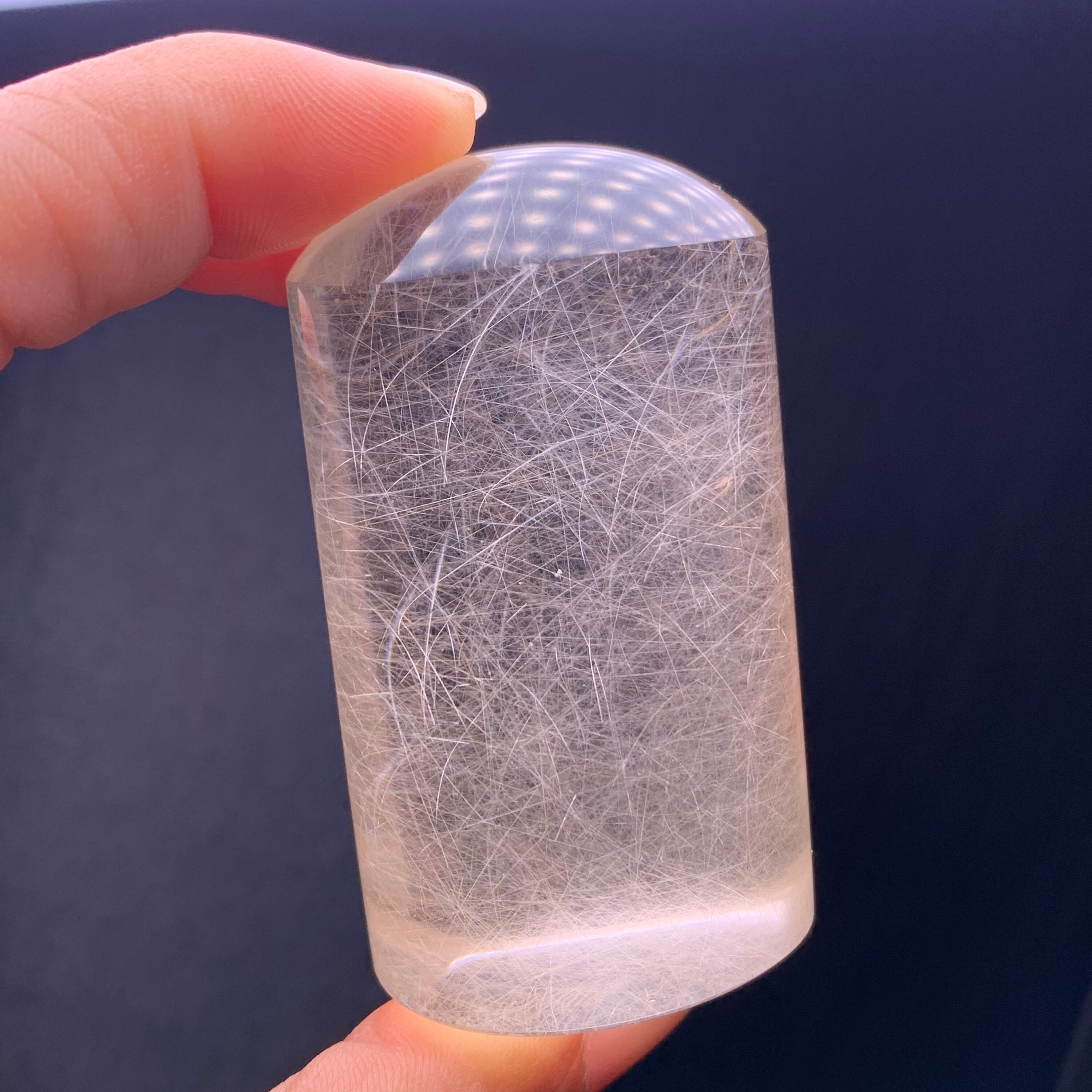 Natural white feather Hair Rutilated Quartz Crystal cylinder Rocks ...