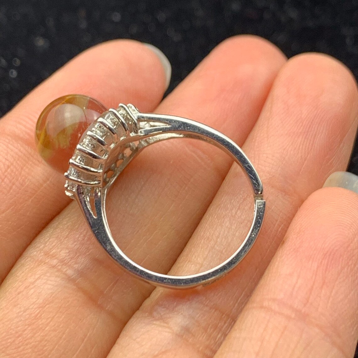 Natural Golden Titanium Rutilated Quartz Crystal Silver Woman | Etsy