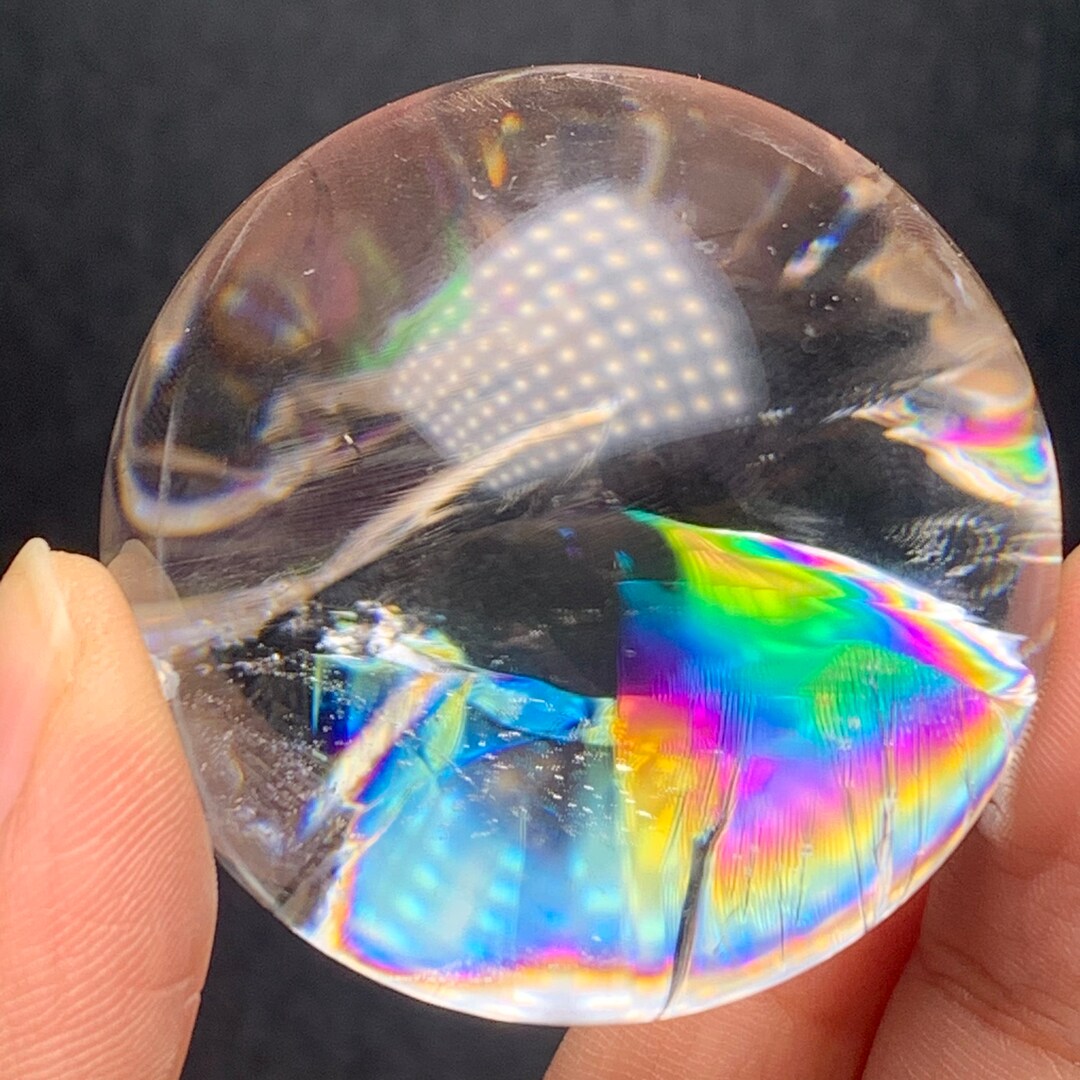 Rainbow45mm Natural Rainbow Quartz Clear Smoky Quartz Crystal Sphere ...