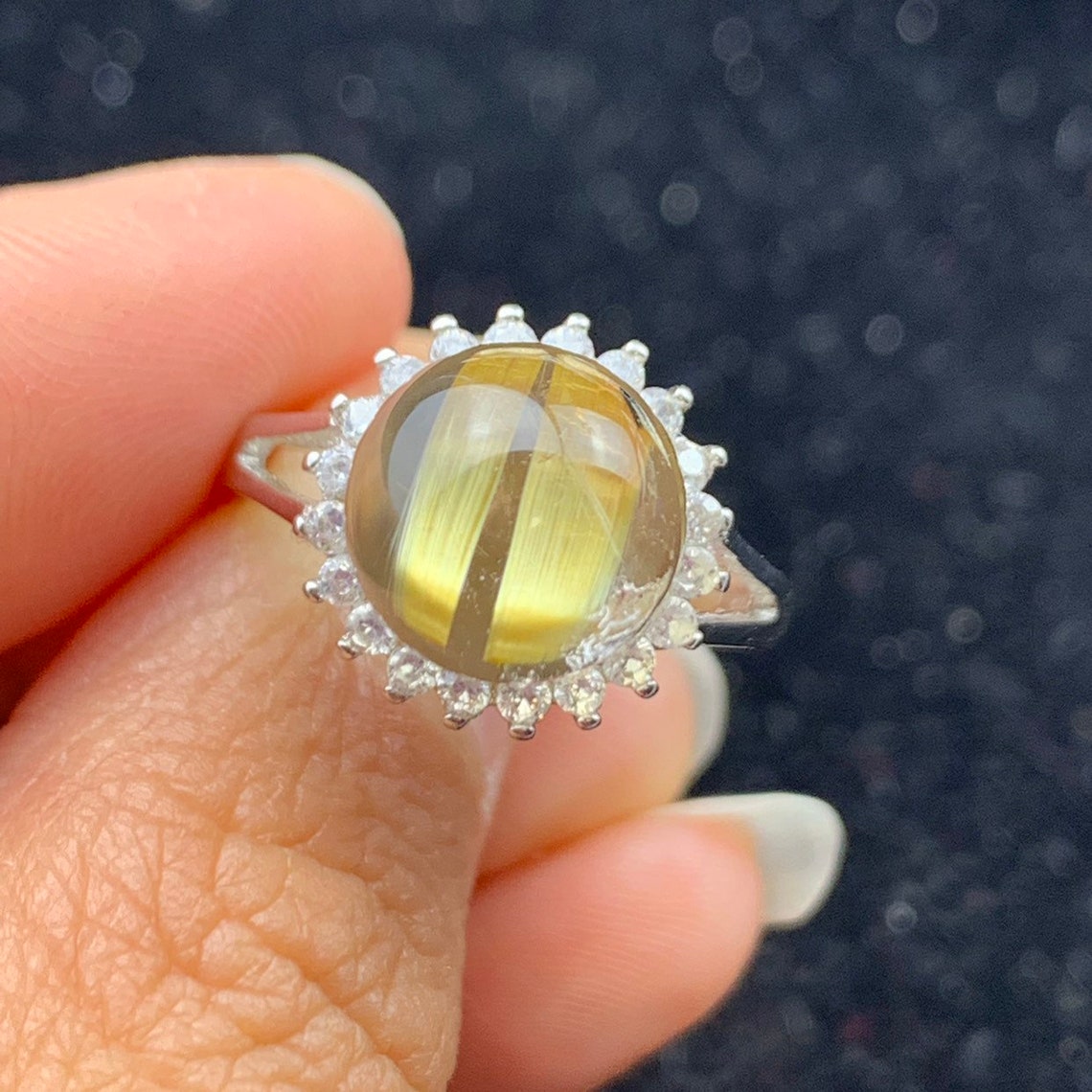 Natural Golden Titanium Rutilated Quartz Crystal Silver Woman | Etsy