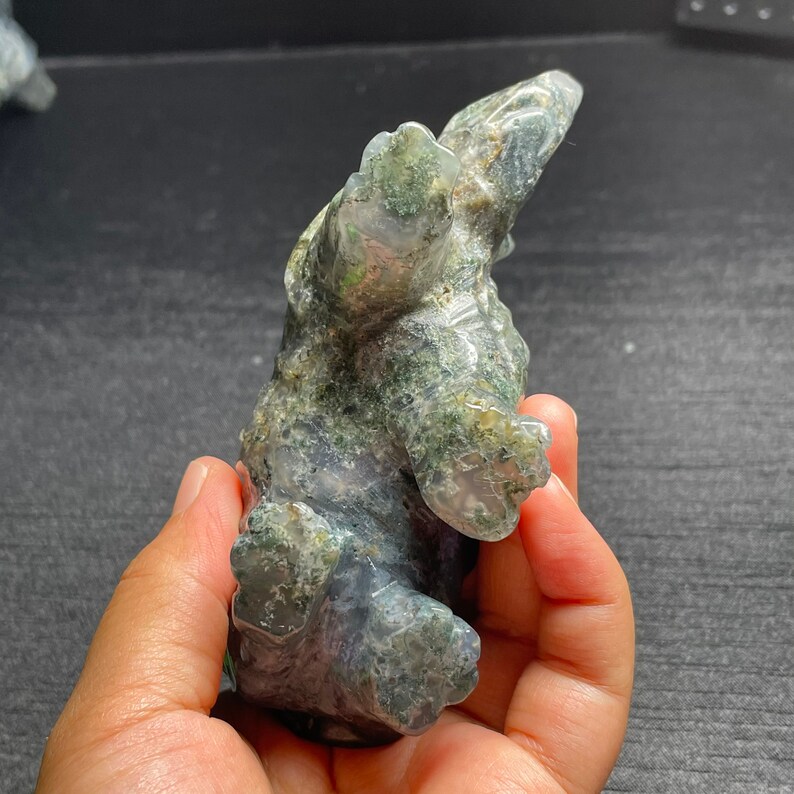 229g Moss Agate Carved Rhinoceros 7 - Etsy