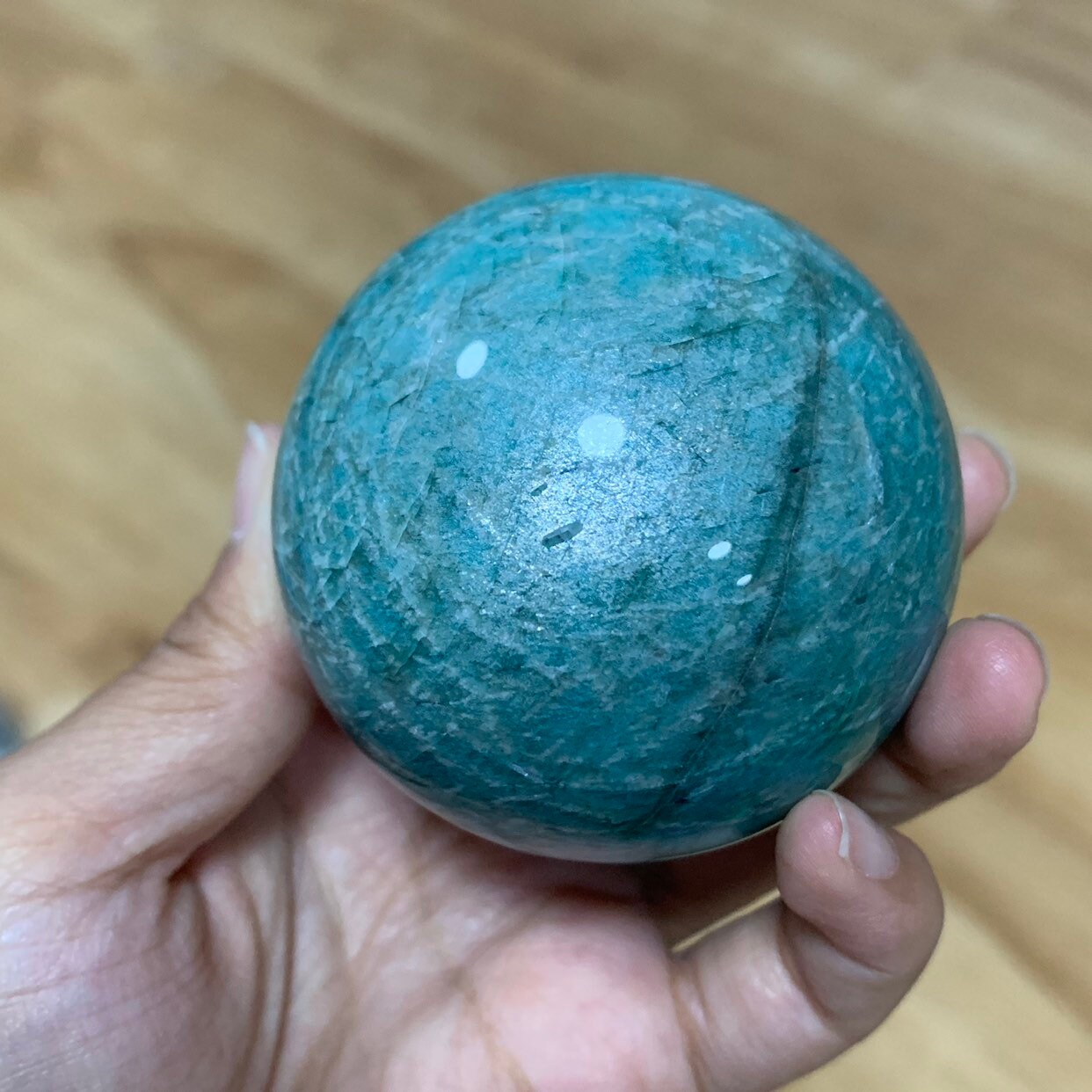 Natural Green Amazonite Gems Crystal Sphere With Shiny-42 - Etsy