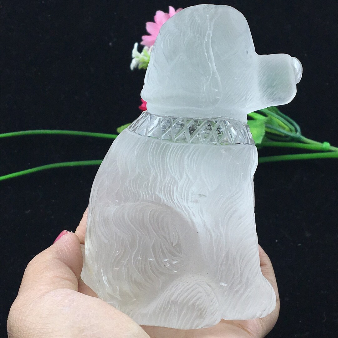 402g NATURAL Clear Quartz CRYSTAL Carved Lovely Dog Crystal Healing - Etsy