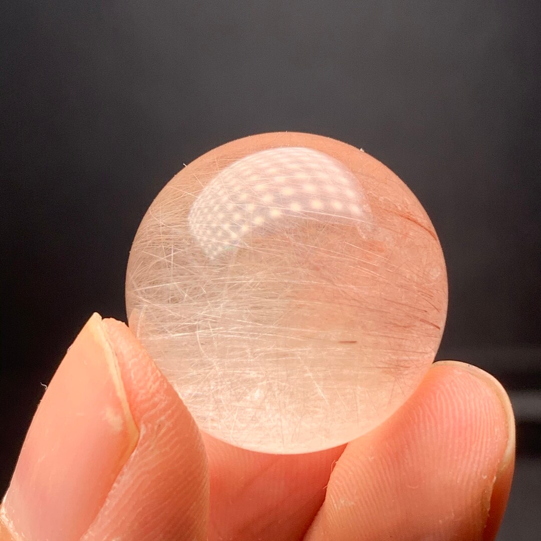 20mm Natural Pink Amphibole Quartz Rutilated Quartz Sphere - Etsy