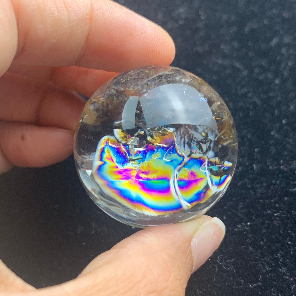 Rainbow32 mm Natural Rainbow quartz crystal Sphere Ball | Etsy