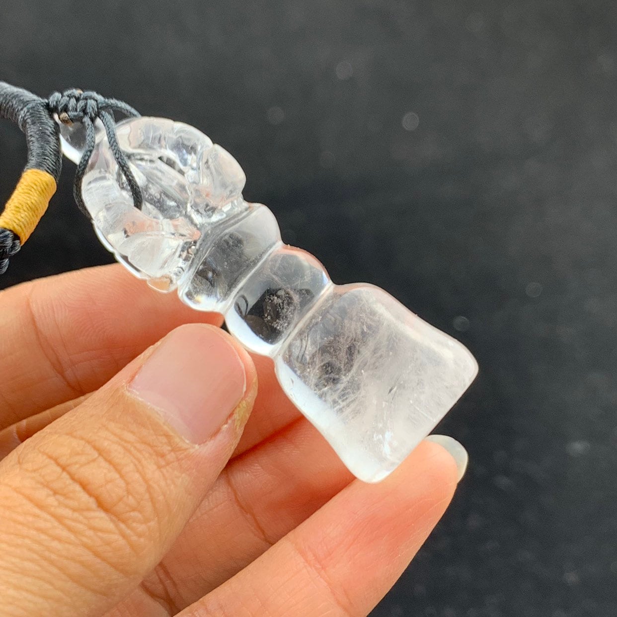 Natural Clear Quartz Crystal Amulet VAJRA Dorje Bell Pendant - Etsy