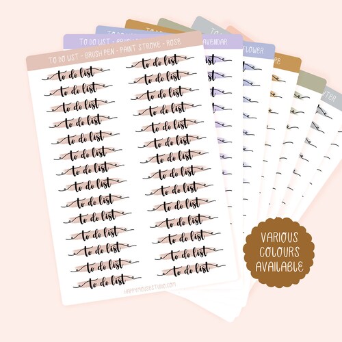 To Do List Stickers Brush Pen Weekday Stickers Planner | Etsy