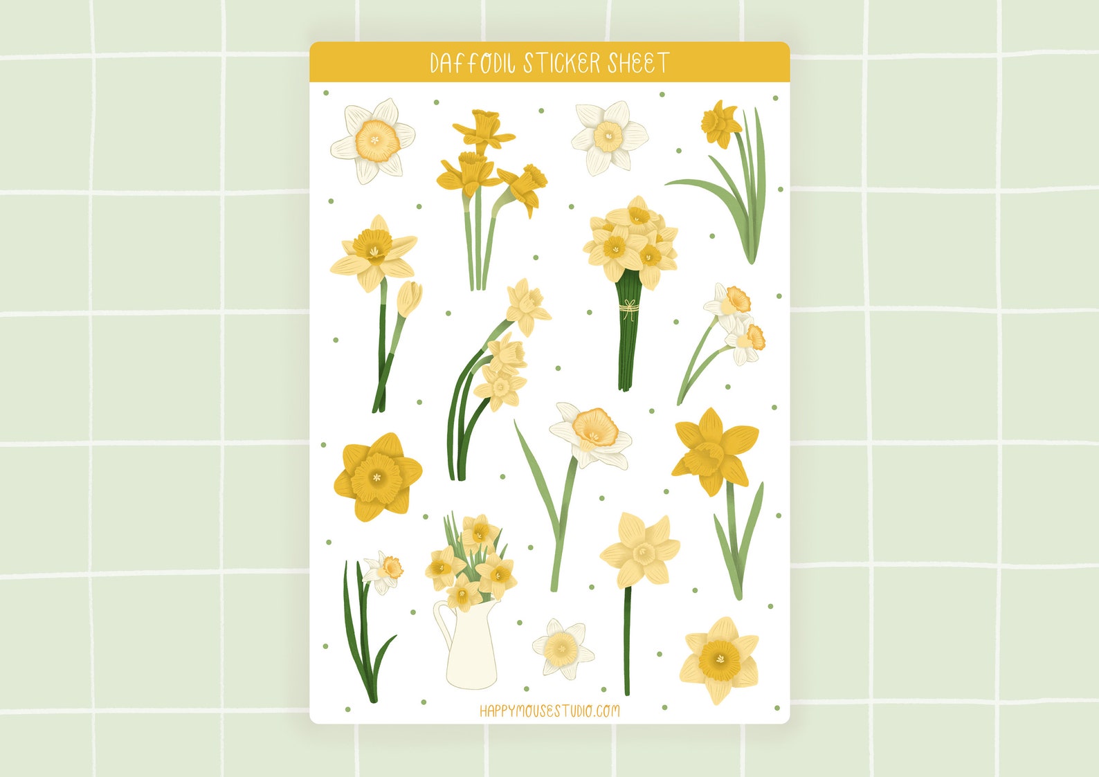 Daffodil Sticker Sheet Spring Stickers Daffodil Stickers - Etsy UK